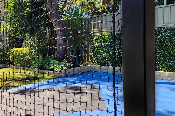 Ball Stop Barrier Nets with 2 Support Posts - 100mm sq (Multiple Sizes ...