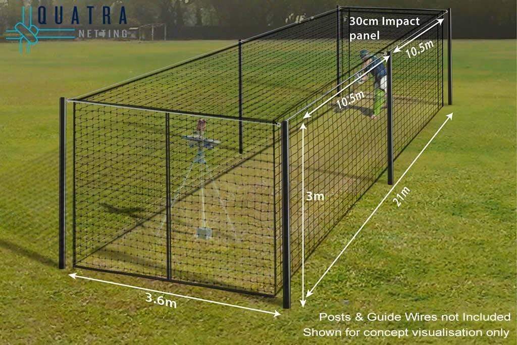 Cricket Cage Fully Enclosed 21m x 3.6m – Quatra Sports
